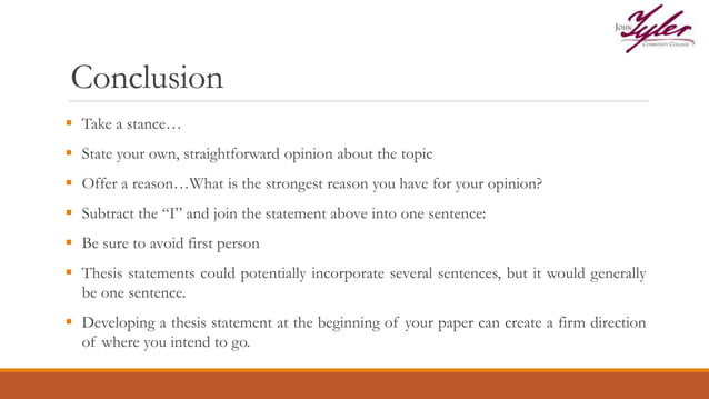 Thesis statement jtcc | PPT