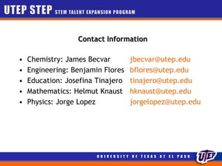 Utep step program curriculum innovation | PPT