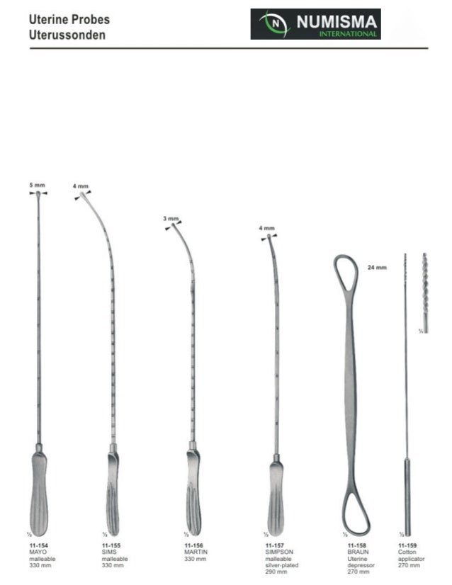 Uterine Probes instruments www.numisma.biz