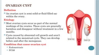 UTERINE anomalies,prolapse, ovarian cyst.pptx