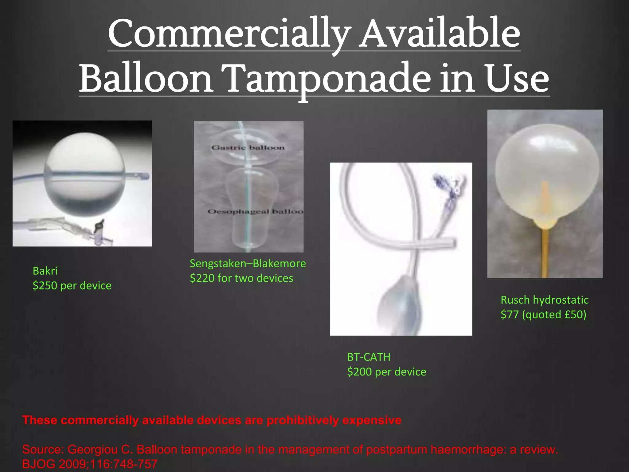 Uterine balloon tamponade in Postpartum Hemorrhage (PPH) | PPTX