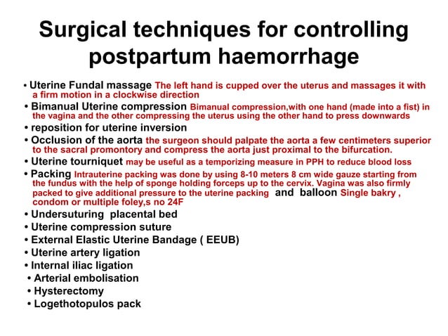 Uterine compression sutures | PPT