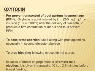 UTERINE DRUGS presentation, moa, uses ,adrs | PPT