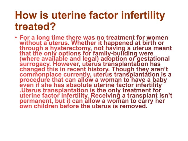 uterine factor of infertility, | PPTX | Infertility | Reproductive Health