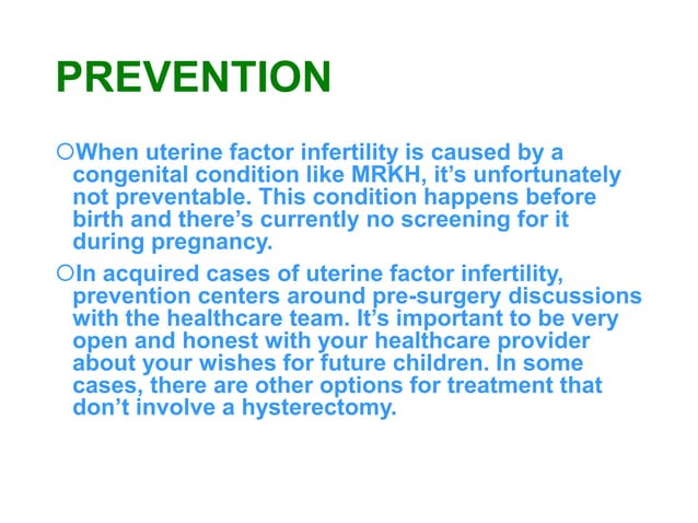 uterine factor of infertility, | PPTX | Infertility | Reproductive Health