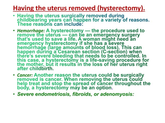uterine factor of infertility, | PPTX | Infertility | Reproductive Health
