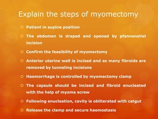 Uterine fibroid - Case scenarios and Discussion | PPTX