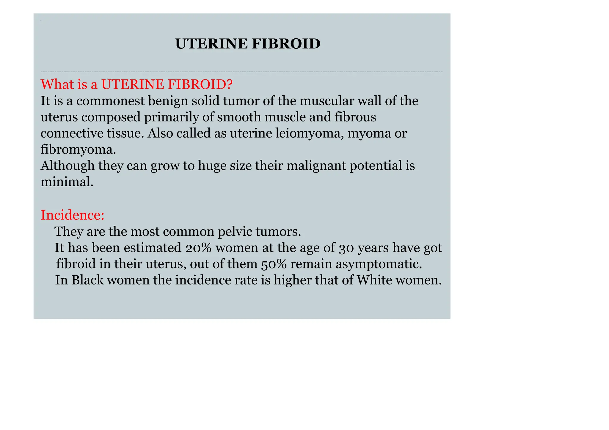 uterinefibroid gynaecology easy base of understanding | PDF