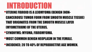 Uterine fibroid | PPTX | Pregnancy | Reproductive Health