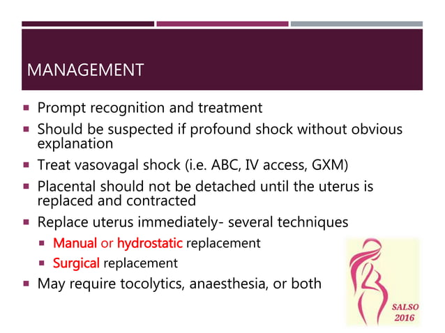 Uterine inversion 2016 | PPTX