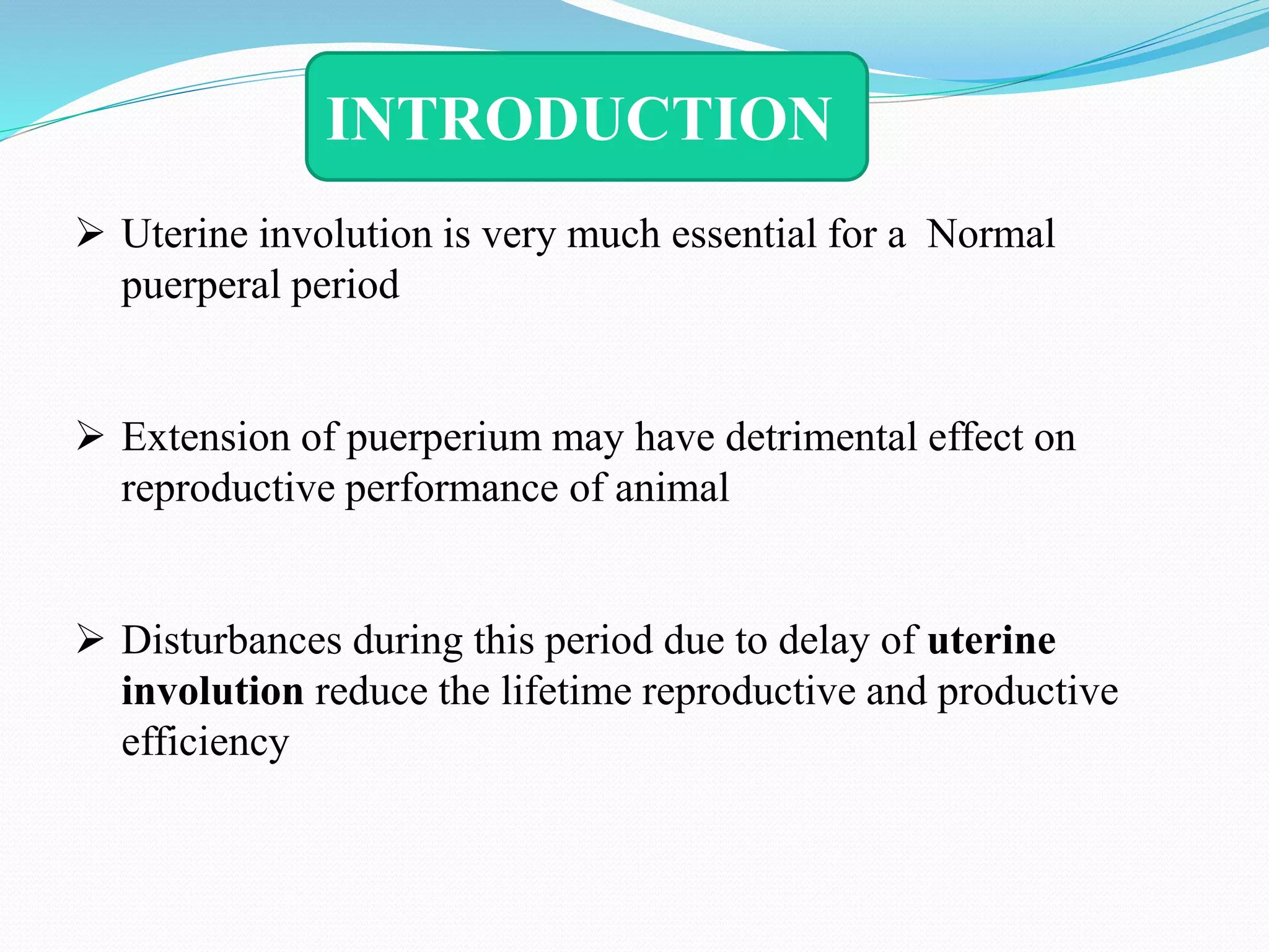 pathophysiology of uterine involution and its therapeutic management | PPTX