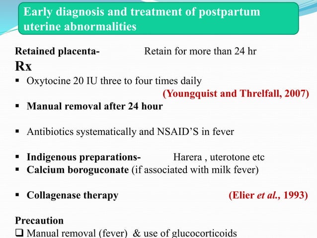 pathophysiology of uterine involution and its therapeutic management ...