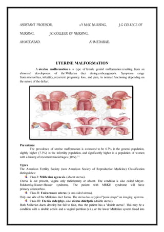 Uterine malformation Define, Types,Diagnosis Test,Treatment in word ...
