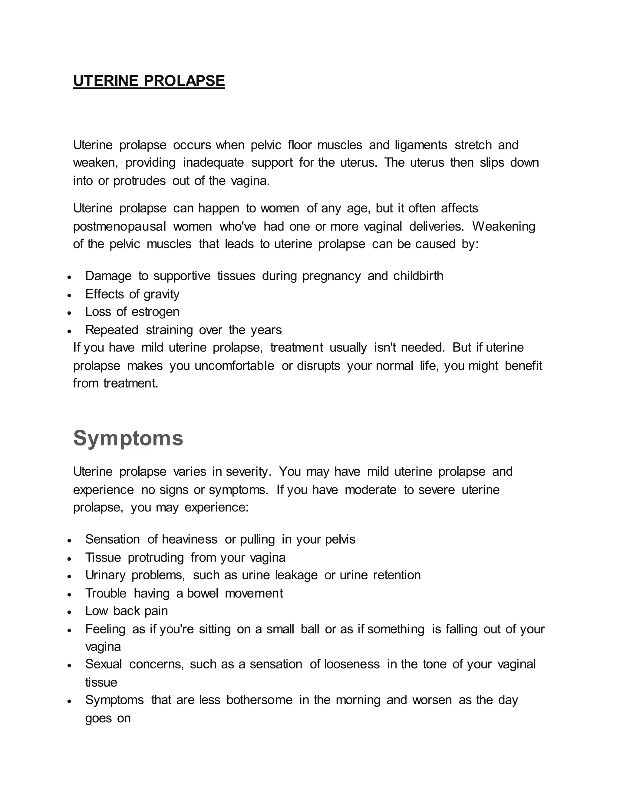 Uterine prolapse | DOCX