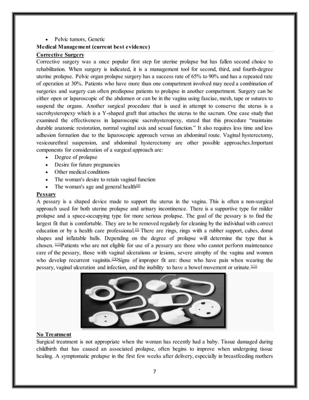 Uterine prolapse Define, Types,test, Treatment in Details in word file ...