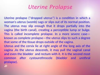 uterine prolapse in displacement final.ppt