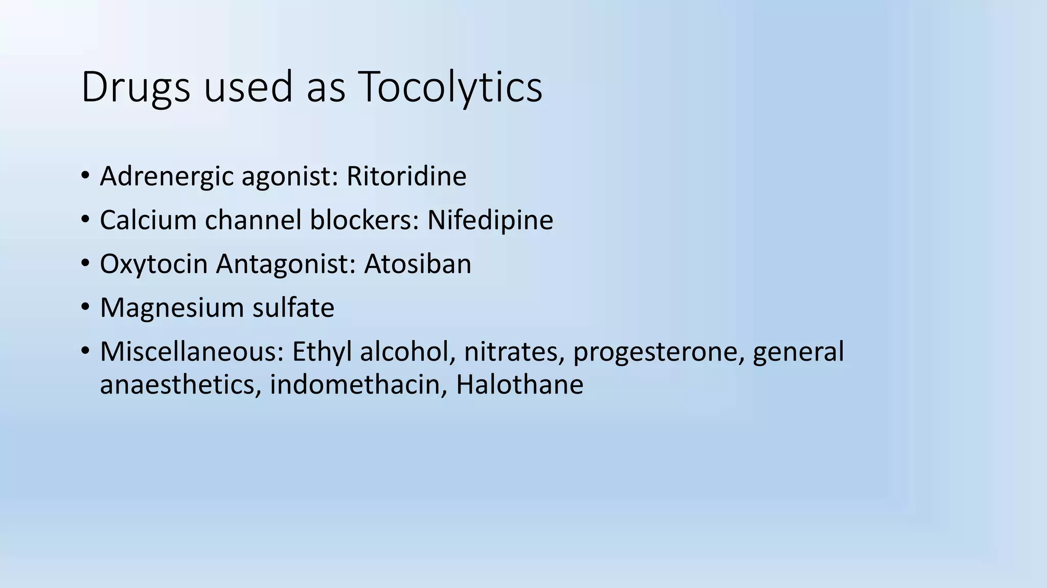Uterine relaxants (tocolytics) | PPTX