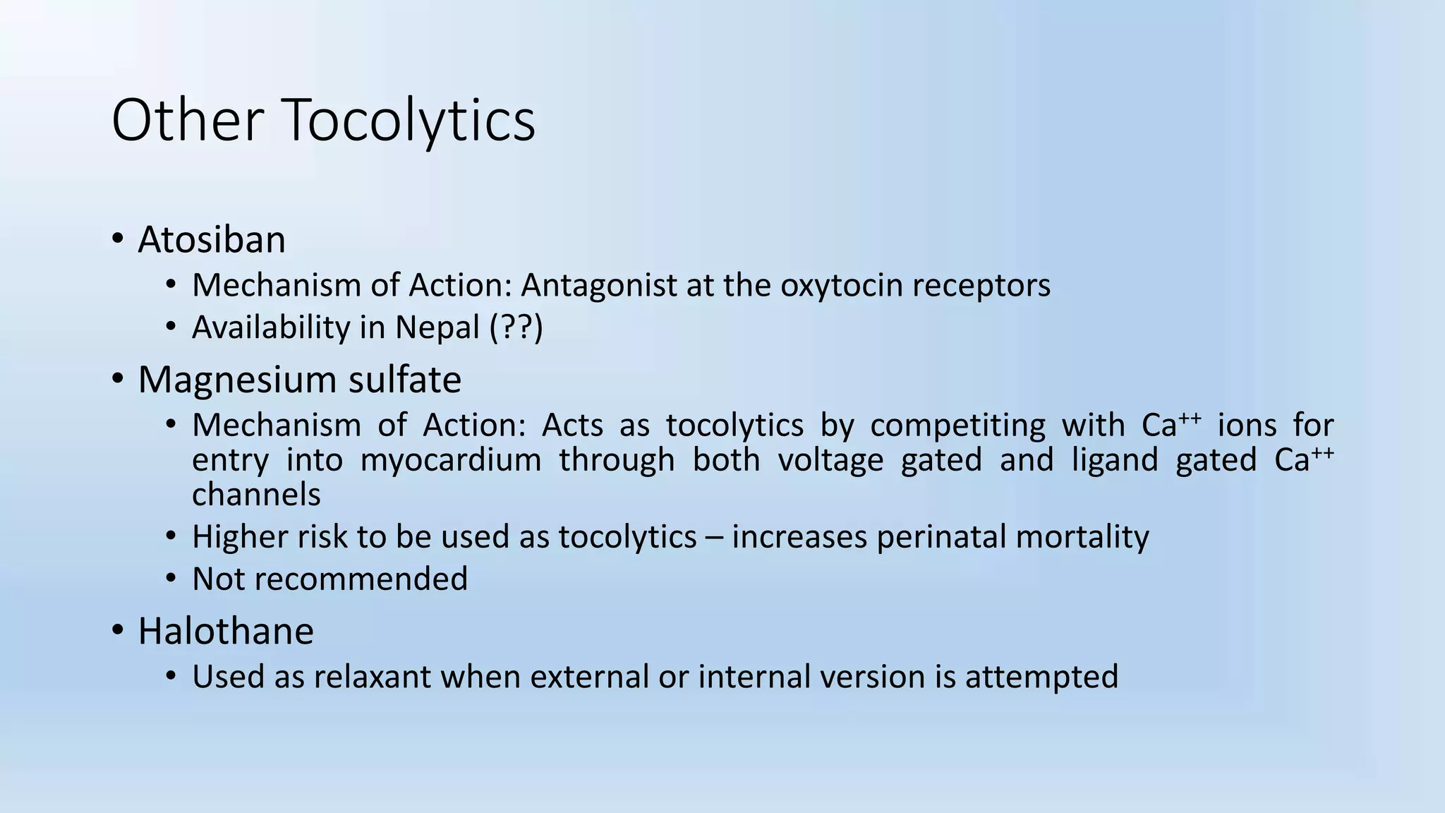 Uterine relaxants (tocolytics) | PPTX