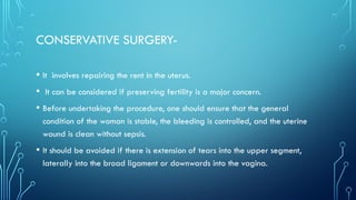 UTERINE RUPTURE.pptx uterine rupture in LSCS patient | PPTX