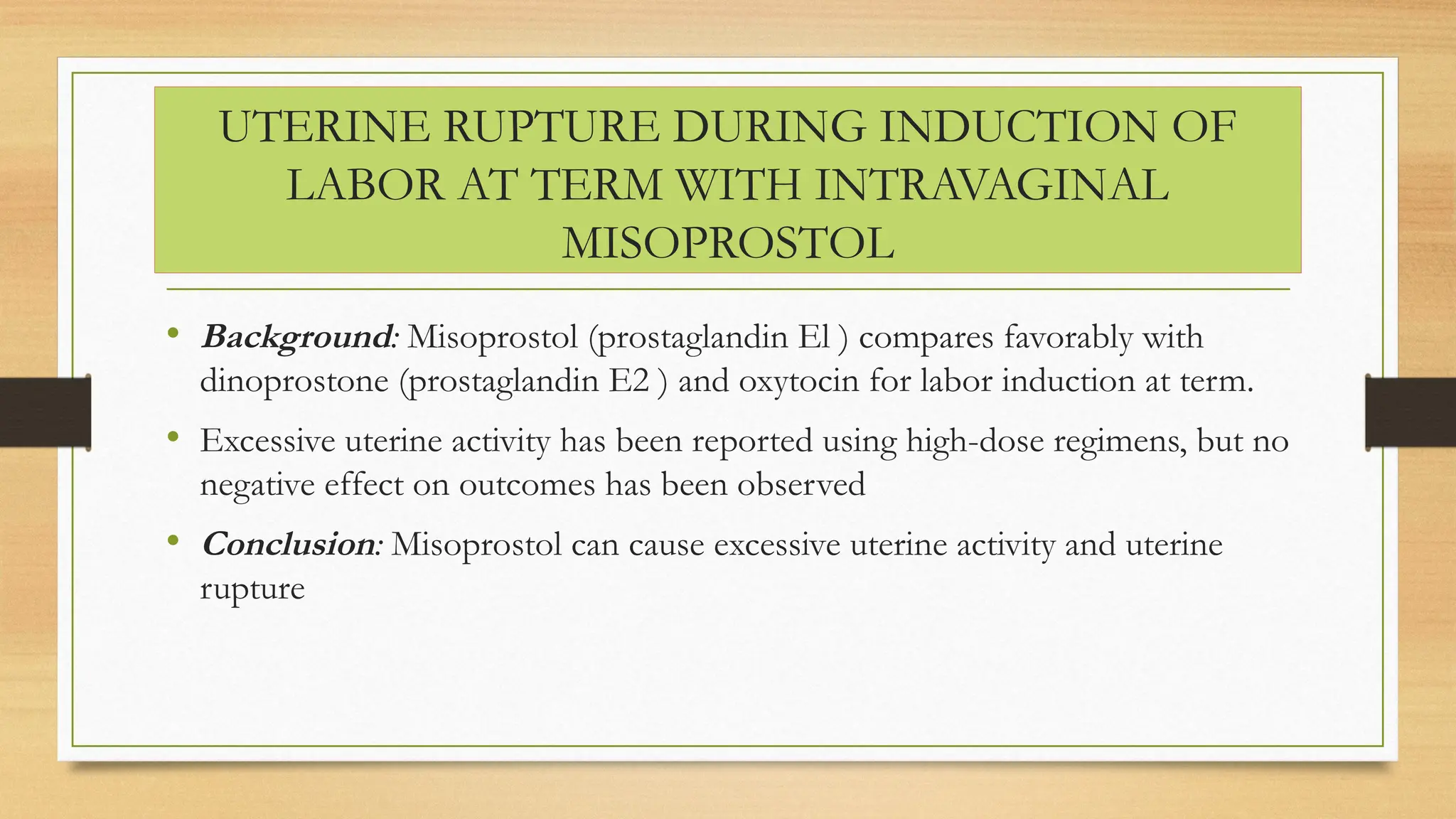 Uterine rupture with case description and scientific background | PPTX