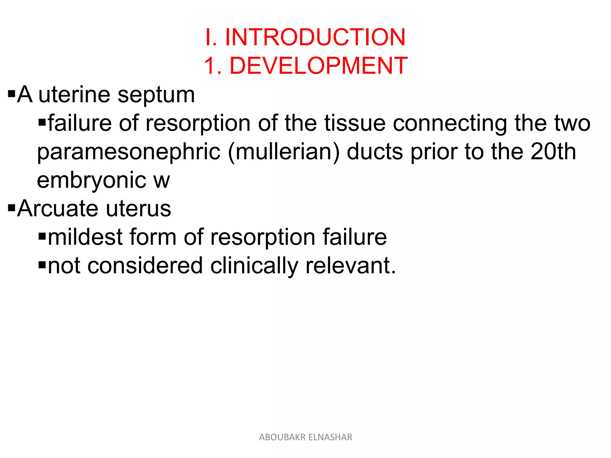 Uterine septum ASRM GUIDELINES2016 | PPSX | Pregnancy | Reproductive Health