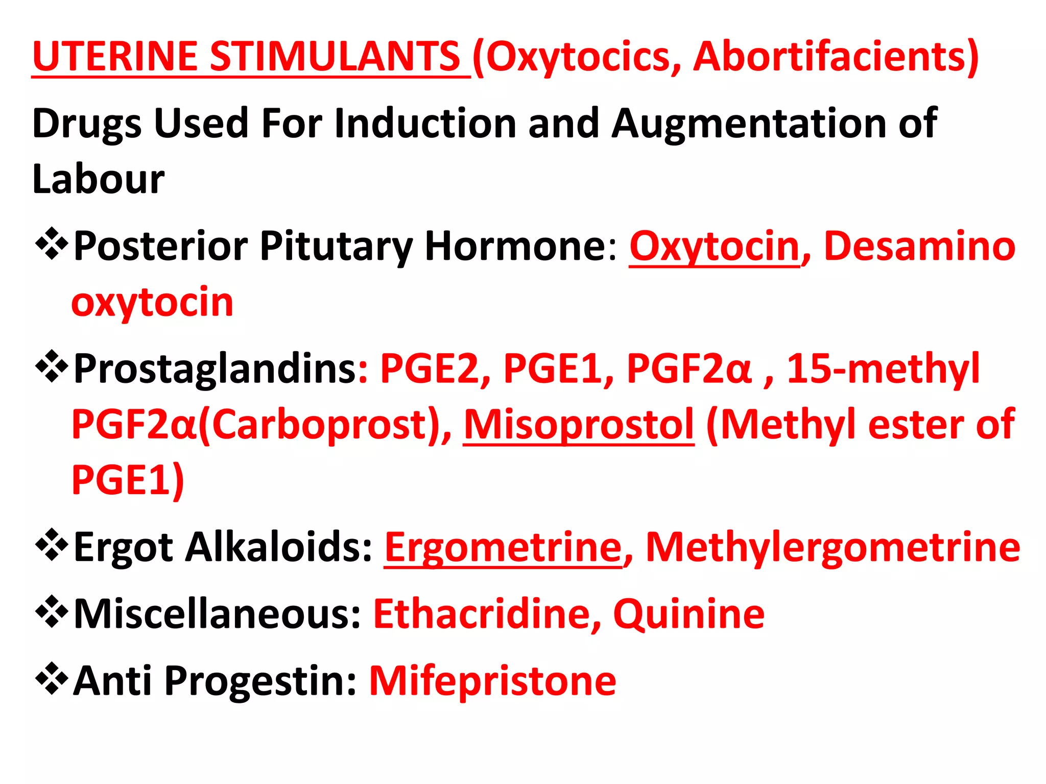 Uterine stimulants & relaxants | PPTX