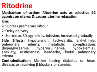 Uterine stimulants & relaxants | PPTX | Pregnancy | Reproductive Health