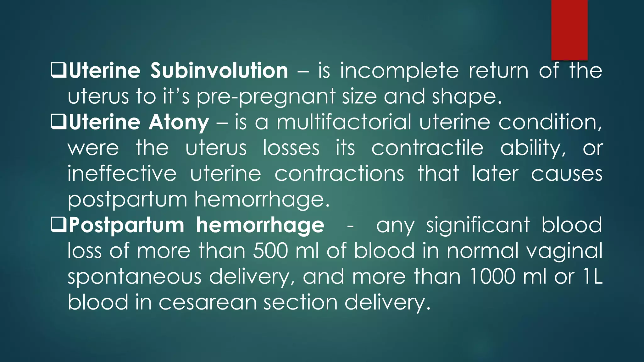 Postpartum Hemorrhage and Uterine Atony | PDF