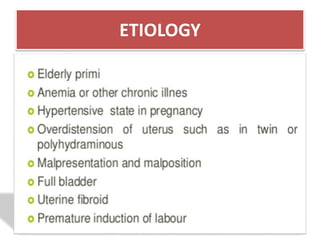 Uterine Inertia, Precipitate Labor and Uterine Tetany | PPTX