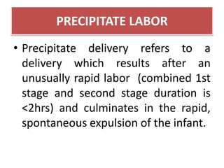 Uterine Inertia, Precipitate Labor and Uterine Tetany | PPTX