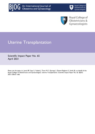 Uterine transplantation bjog | PDF