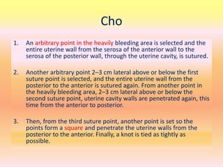 Uterine uterine brace suture slideshare | PPTX