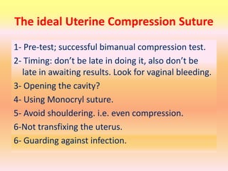 Uterine uterine brace suture slideshare | PPTX