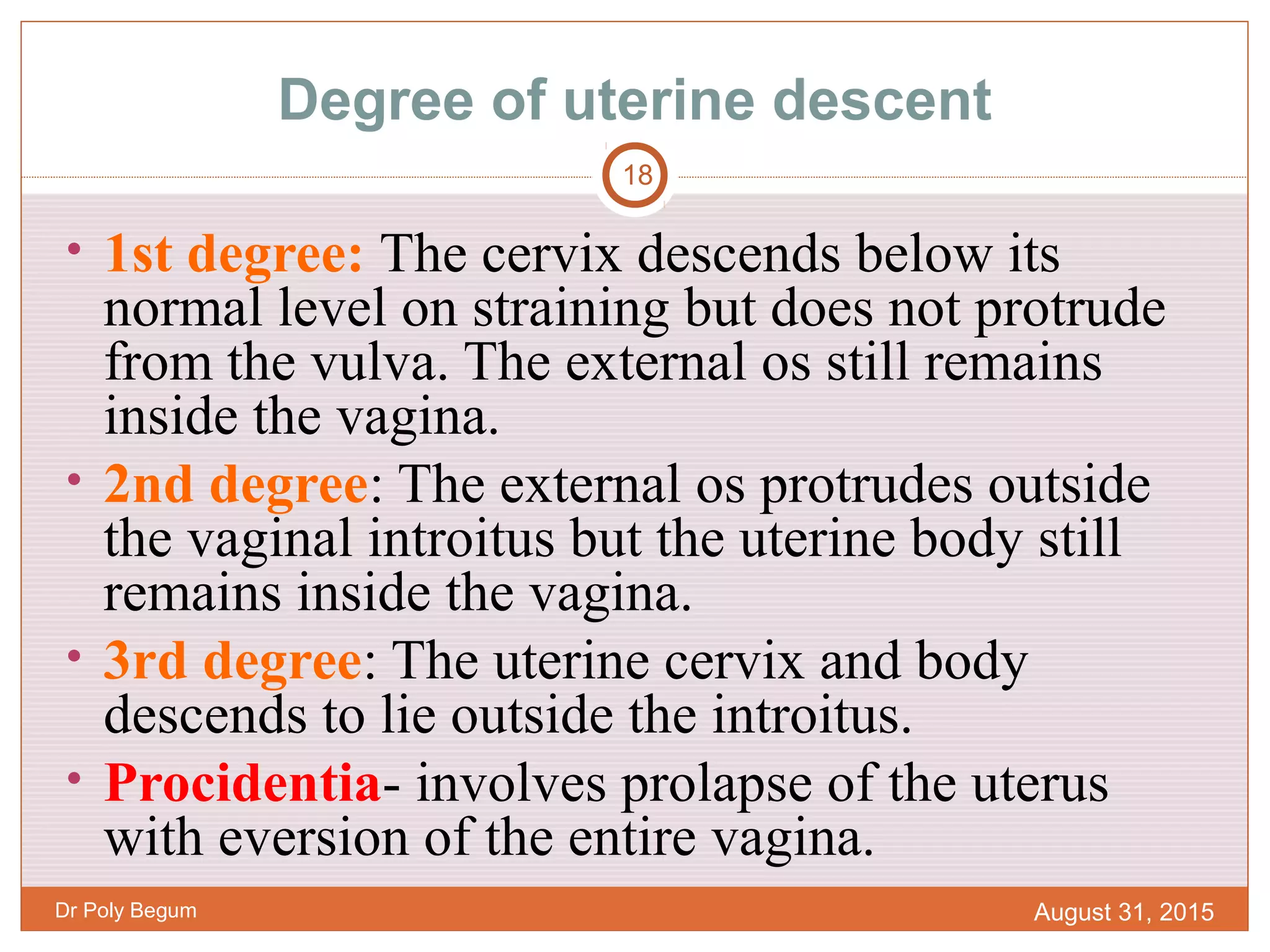 Utero vaginal prolapse | PPT