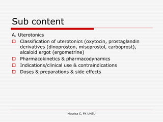Uterotonica dan tocolytic | PPTX