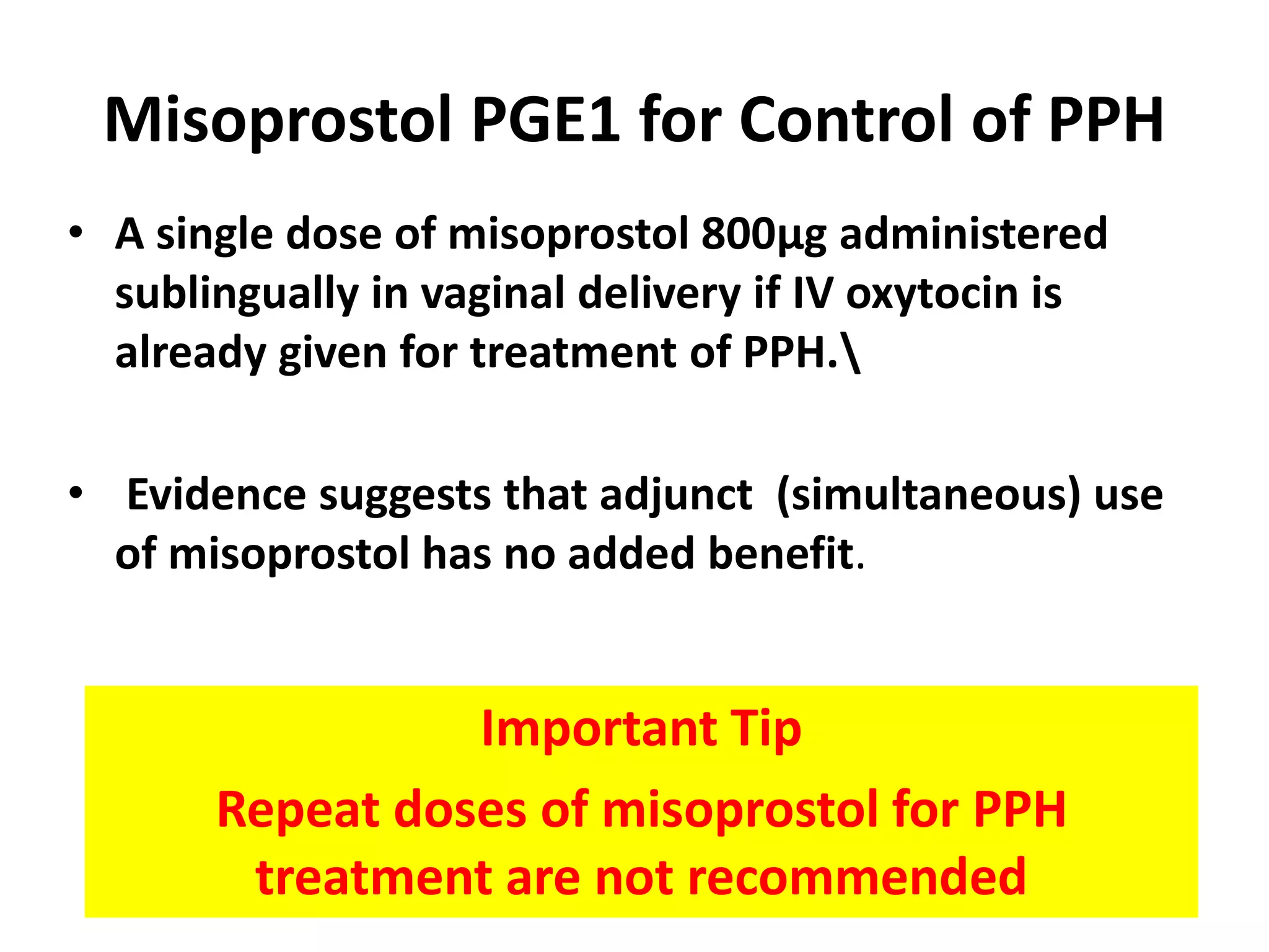 UTEROTONIC Drugs for ATONIC PPH Prevention in India Dr Sharda Jain , Dr ...