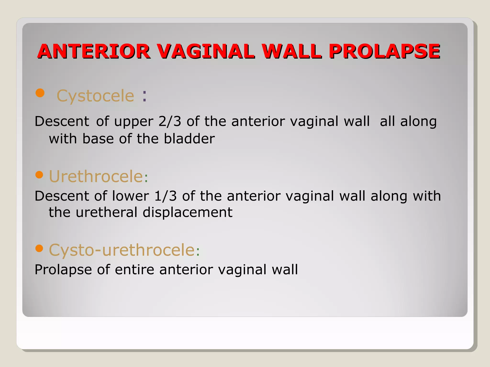 Utero vaginal prolapse | PPT