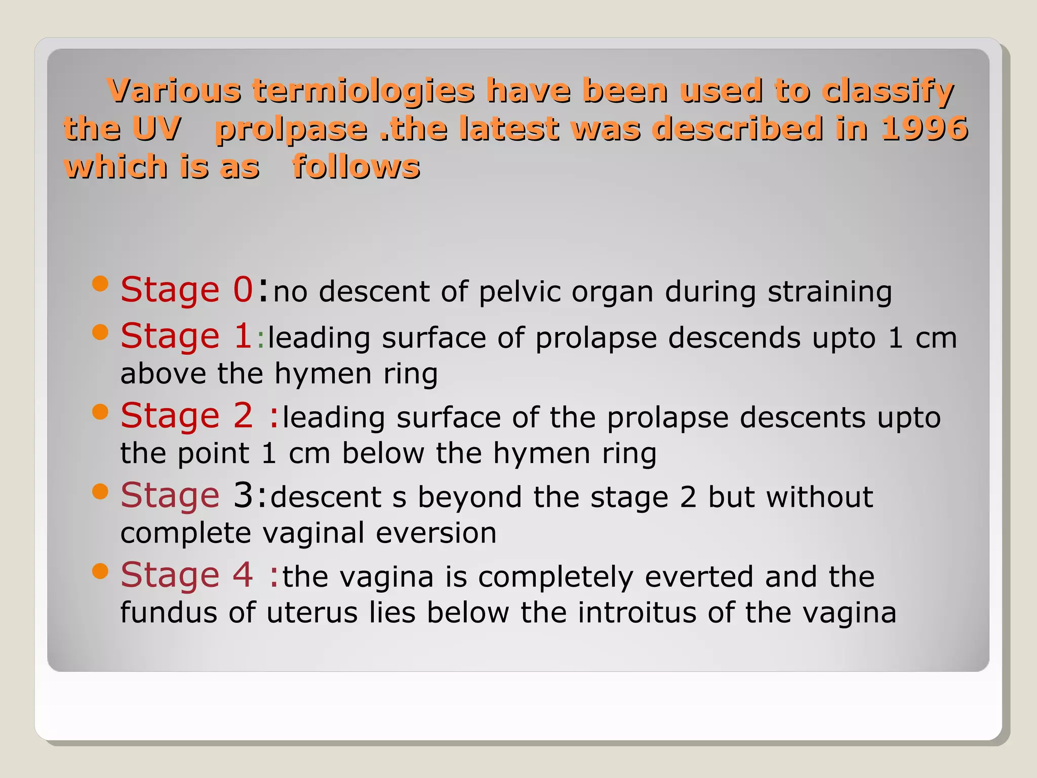 Utero vaginal prolapse | PPT