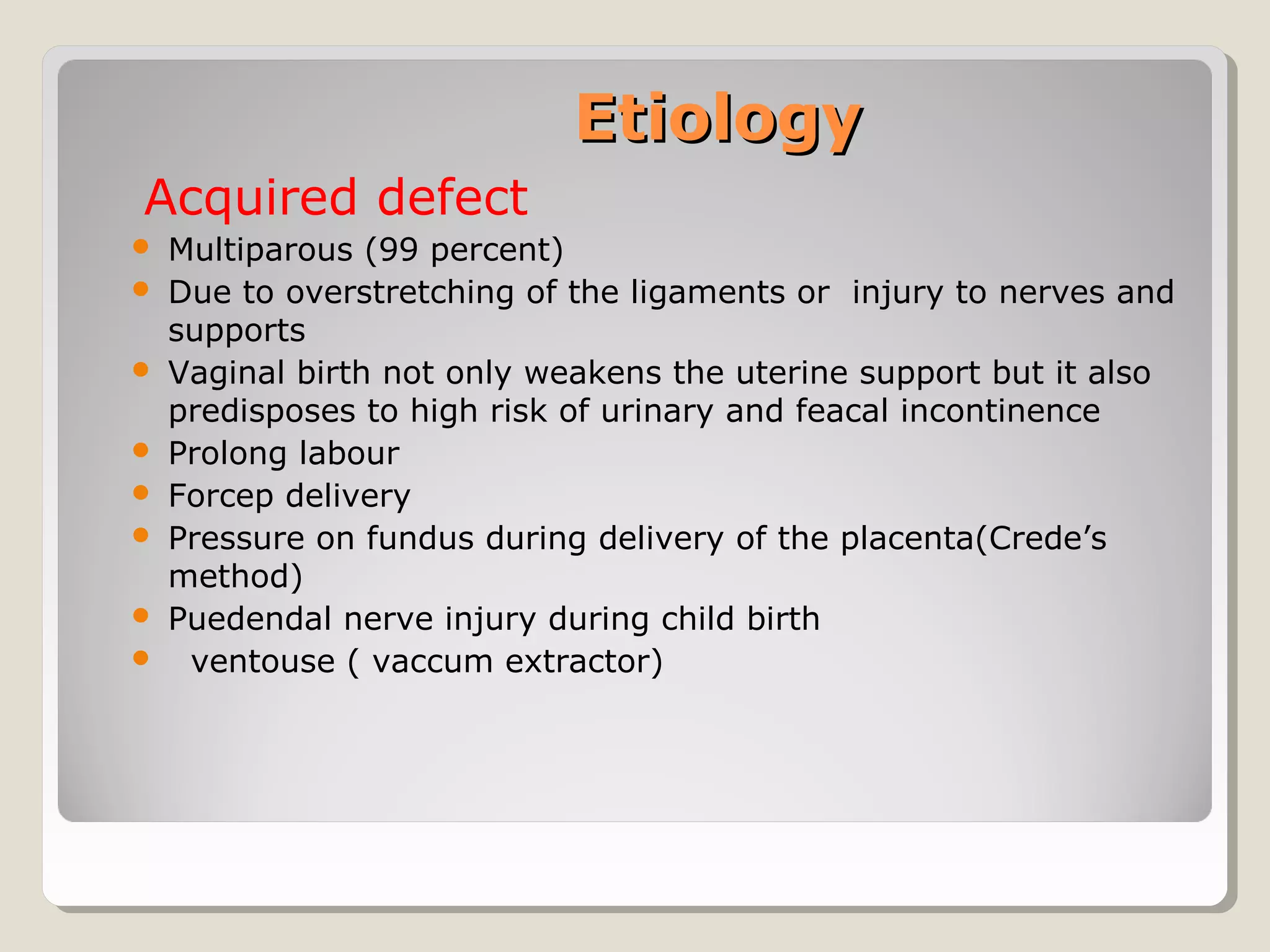 Utero vaginal prolapse | PPT