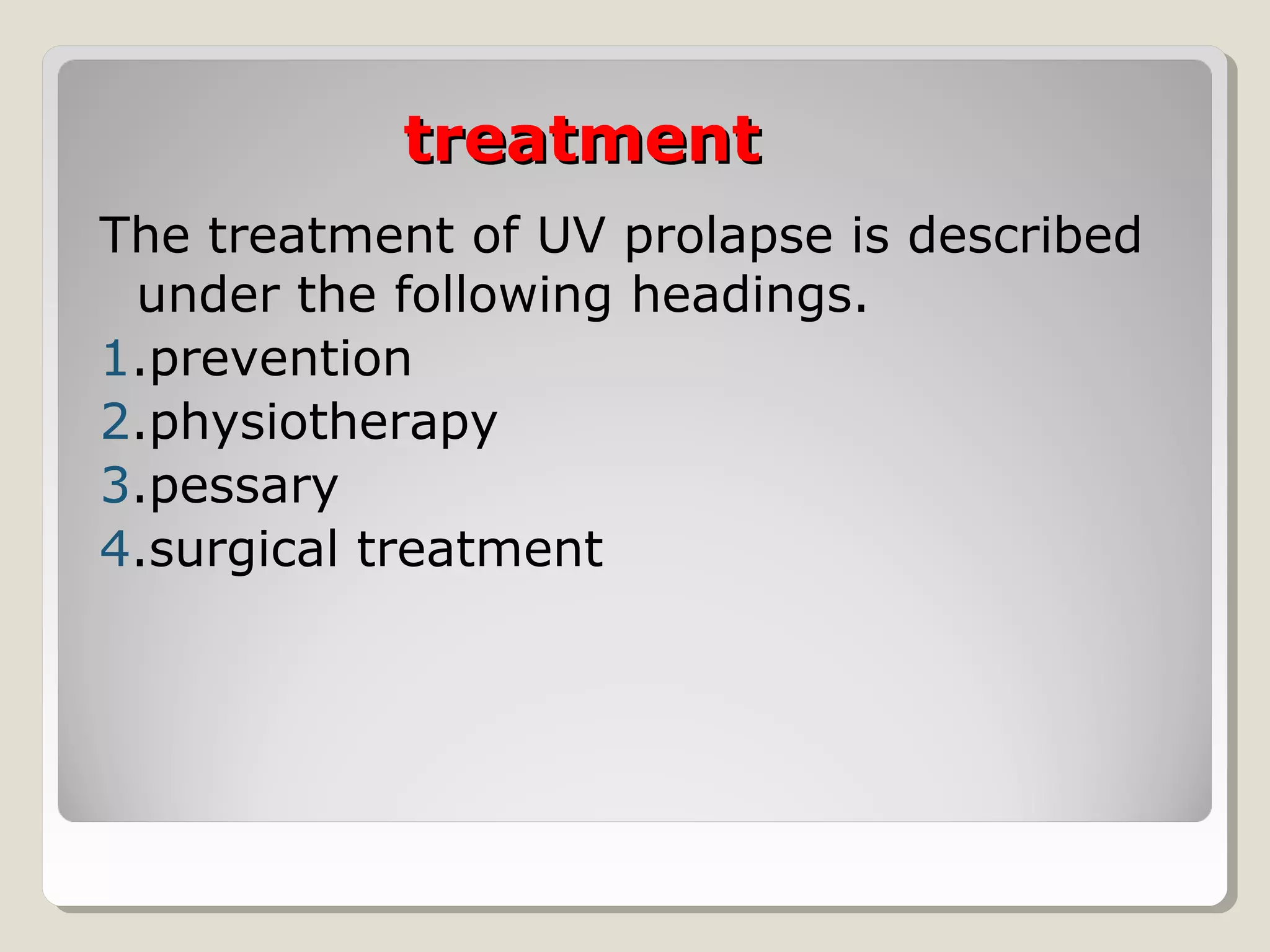 Utero vaginal prolapse | PPT