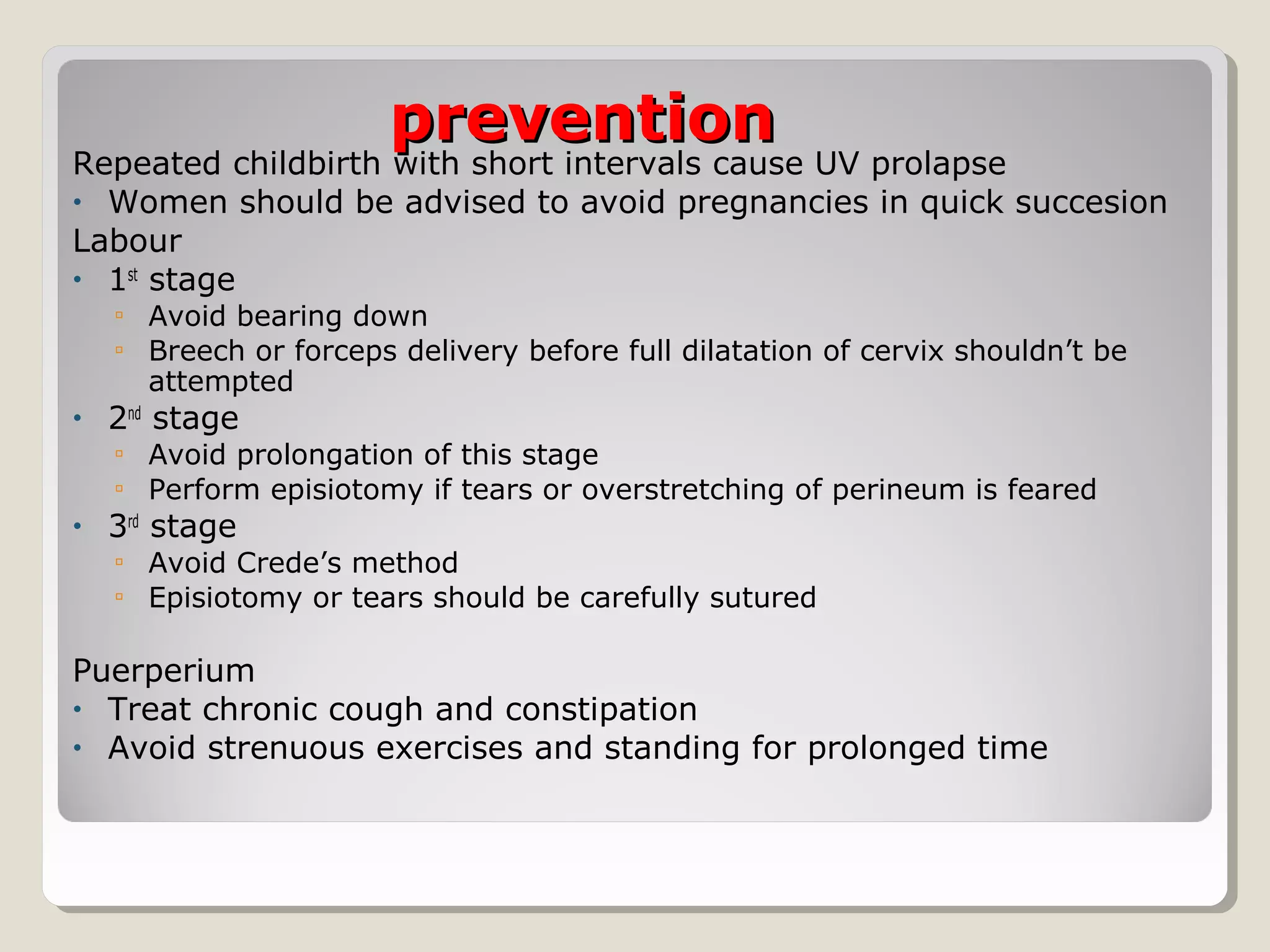 Utero vaginal prolapse | PPT