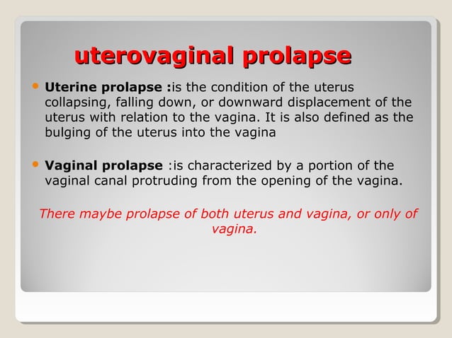 Utero vaginal prolapse | PPT