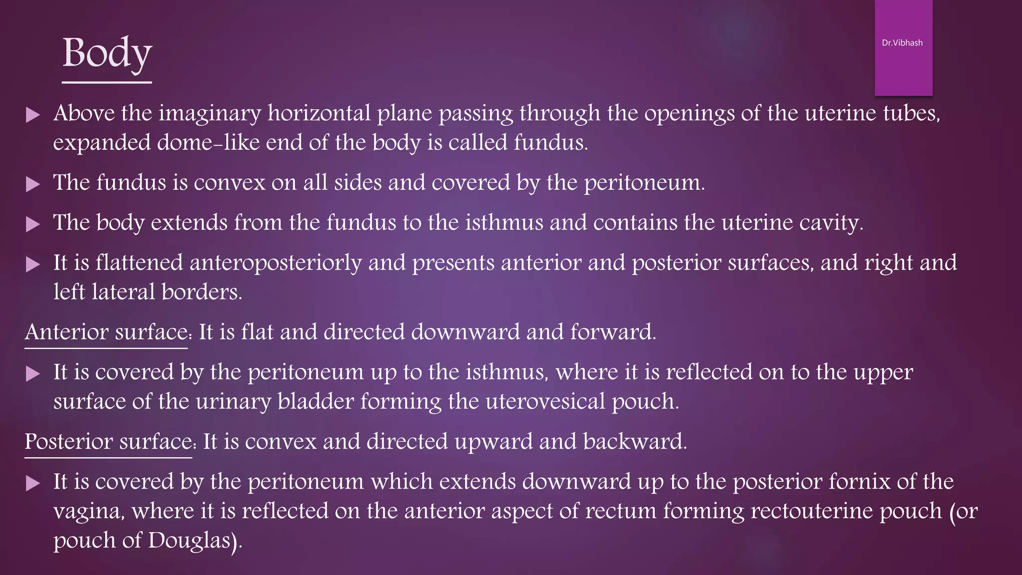 Gross Anatomy of Uterus | PPTX