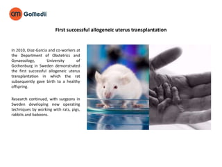 Uterus transplantation journey so far | PPTX