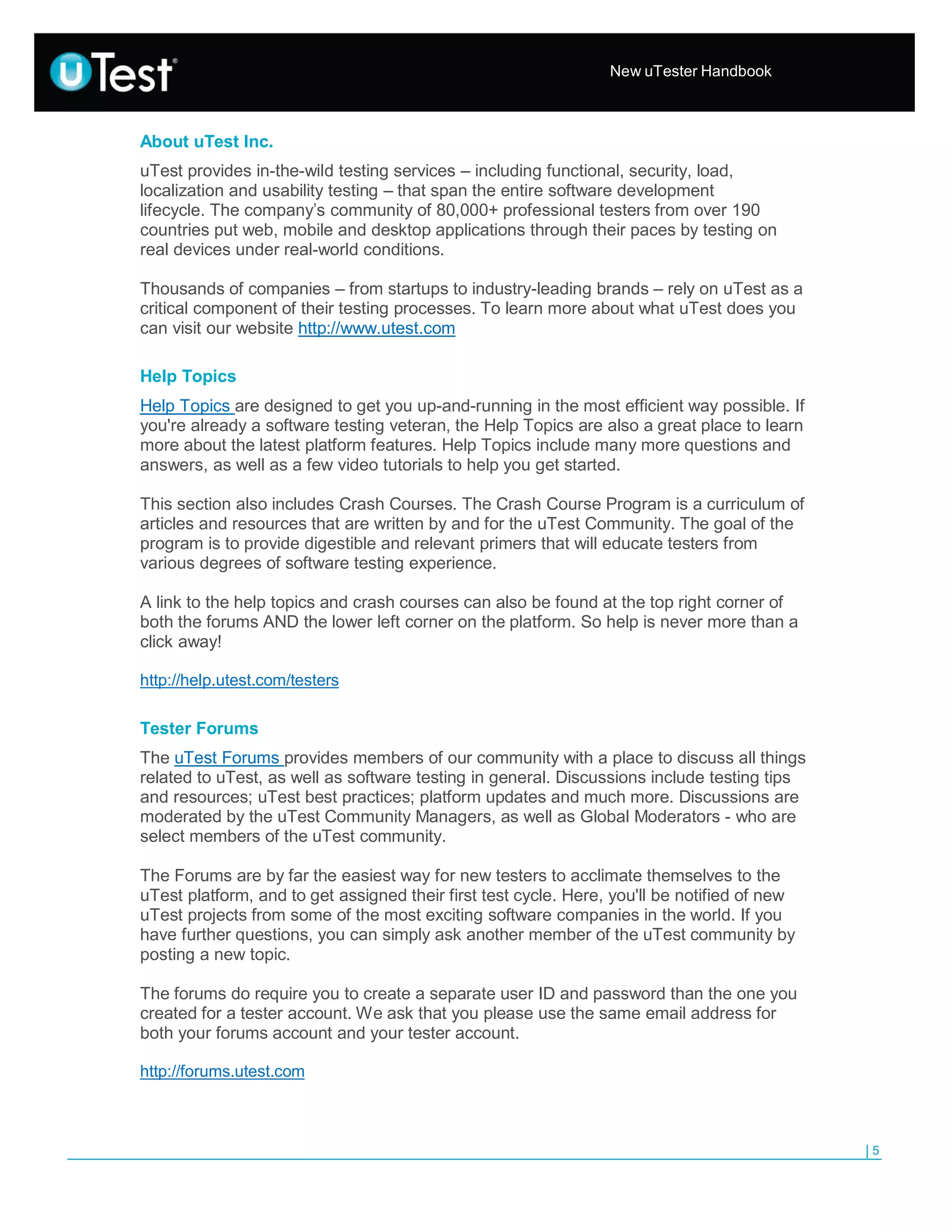 U test utester-handbook-20130613 | PDF