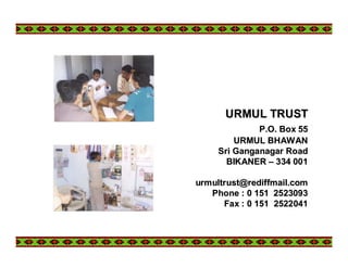 URMUL Trust | PDF