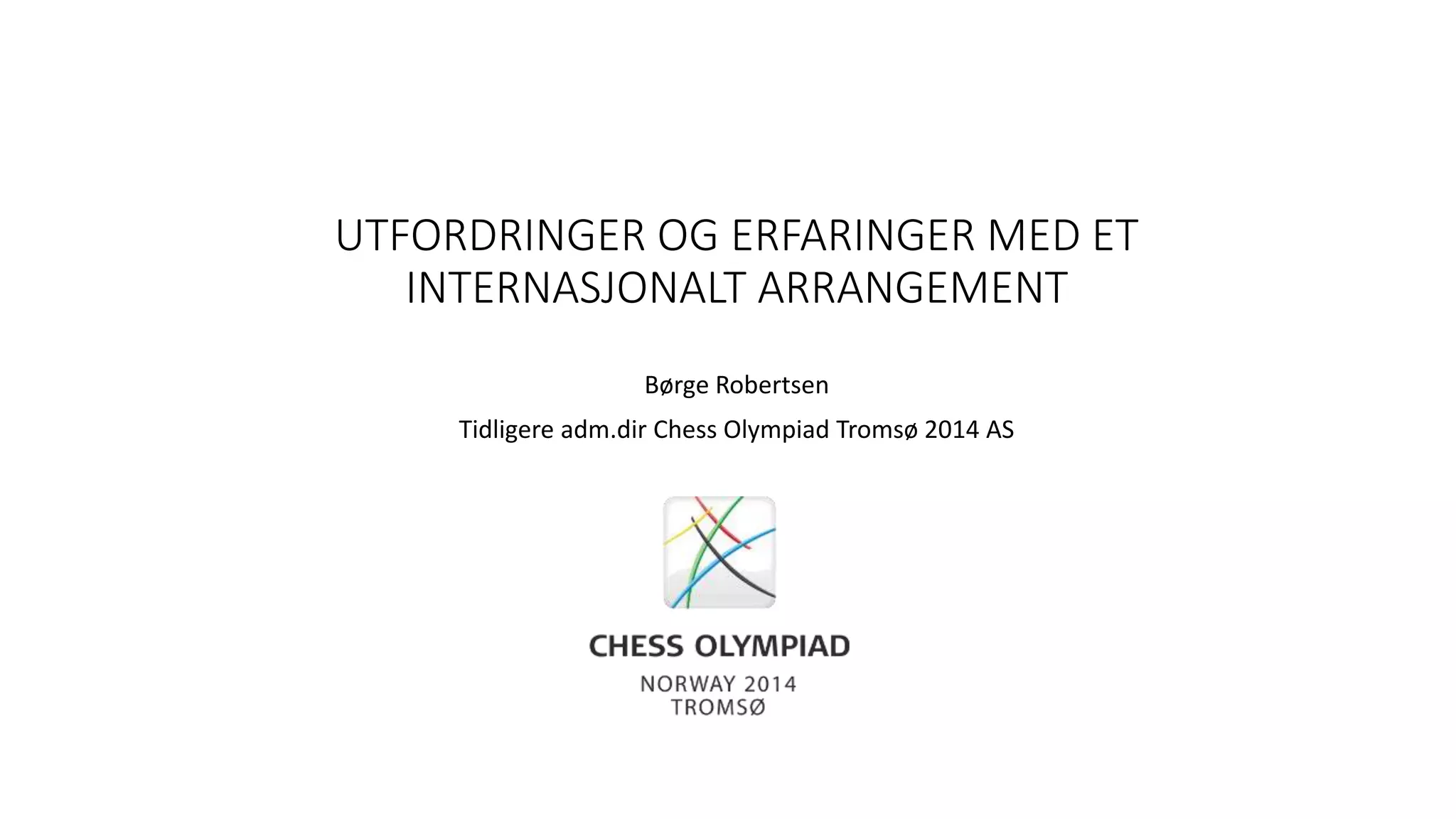 Utfordringer ved et stort sportsarrangement - sponsorarbeid | PPT