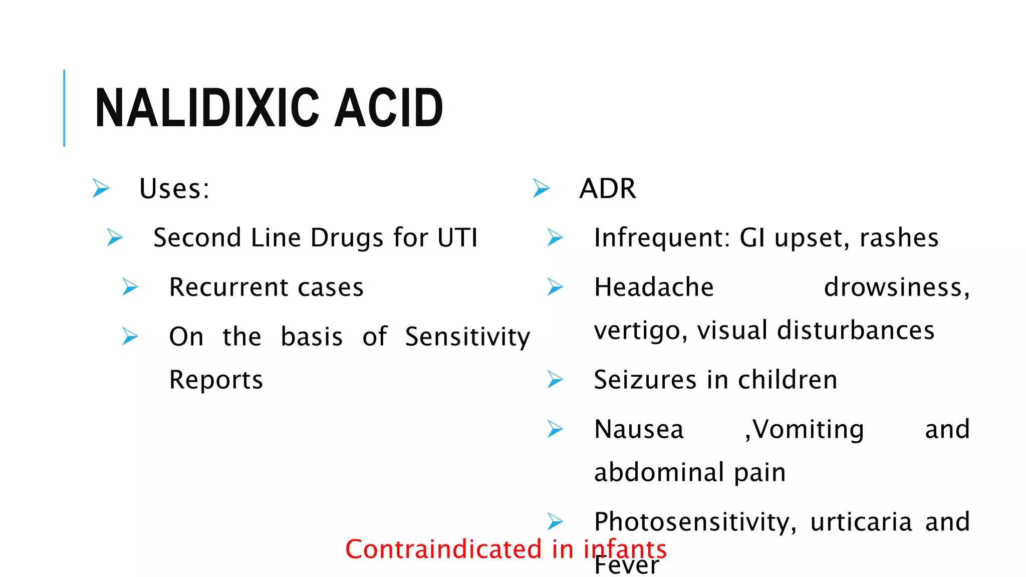 Drugs used in urinary tract infection | PPTX