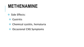 Drugs used in urinary tract infection | PPTX