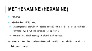Drugs used in urinary tract infection | PPTX